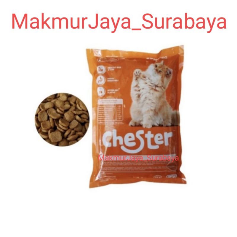 Jual Chester Cat food Tuna flavor berat 1kg & 800gr | Shopee Indonesia