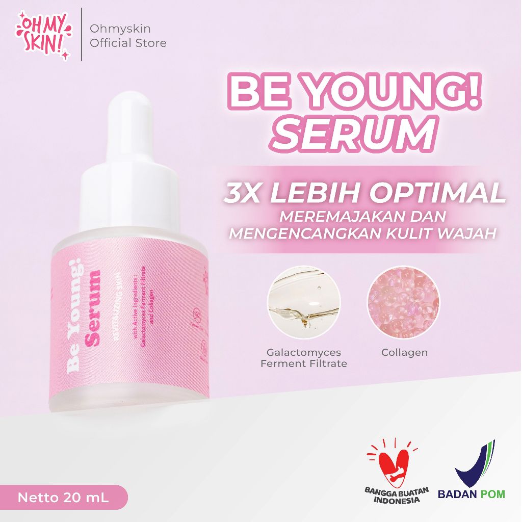 Jual Oh My Skin! BE YOUNG SERUM Collagen Anti Aging Mengencangkan Kulit Wajah Menyamarkan Dark ...