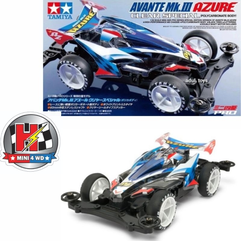 Jual Tamiya Mini 4WD Avante MK III Azure Clear Special , Chassis MS ...