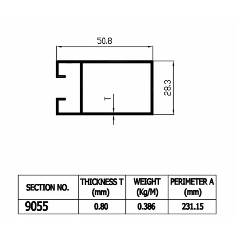 Jual Aluminium Dacon Sliding Door 9055 Tiang Polos Panjang 4,40m ...