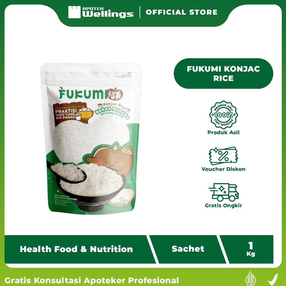 Jual Discount FUKUMI KONJAC RICE BERAS PORANG RENDAH KALORI 1 KG ...