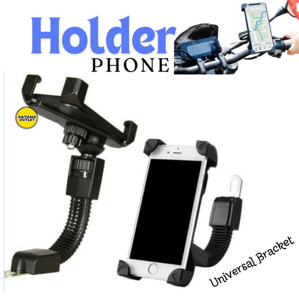 Jual Stand motor universal bracket dudukan holder handphone spion motor ...