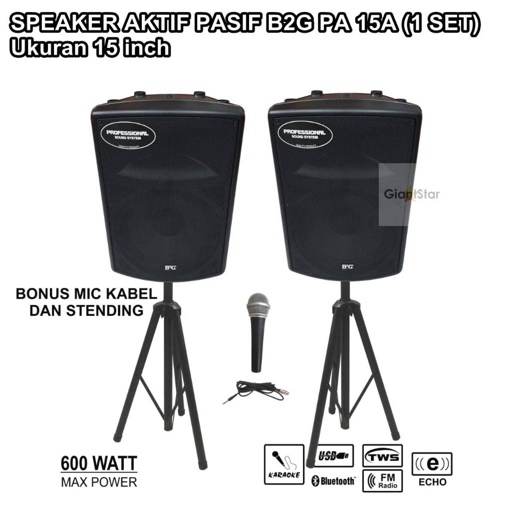 Jual SPEAKER AKTIF PASIF B2G PA 15A 15in 15 inch MODEL YAMAHA 600 WATT IMPORT 1 SET 15inch ...