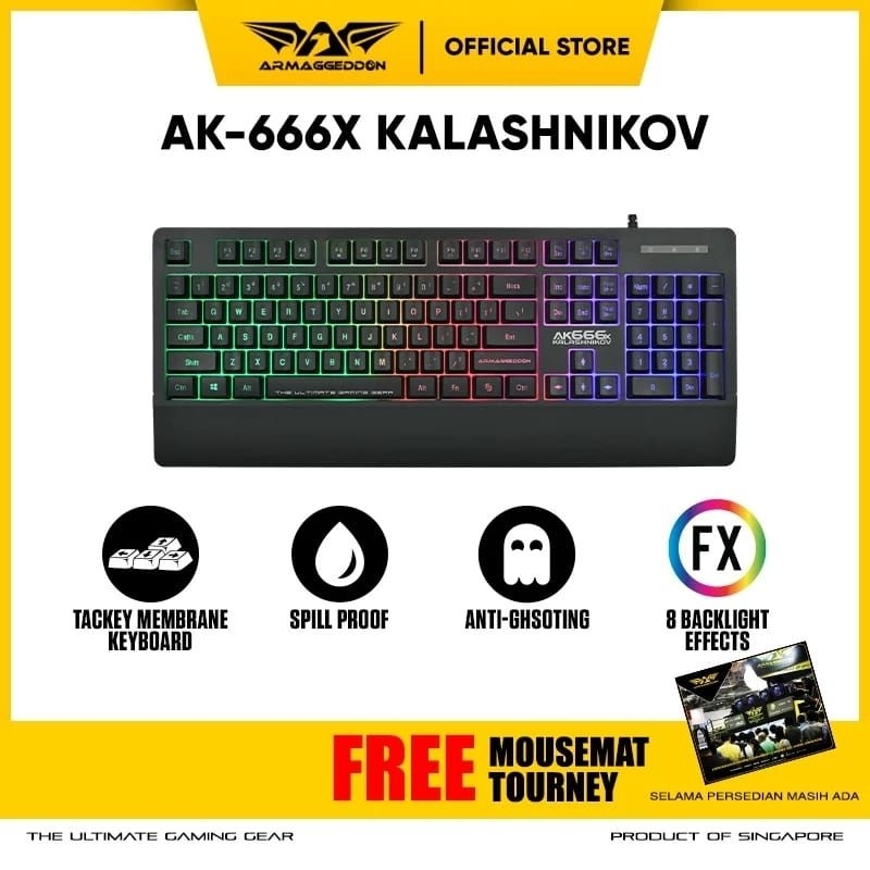 Jual Keyboard Gaming Armaggeddon AK 666x Kalashnikov Spill Proof ...