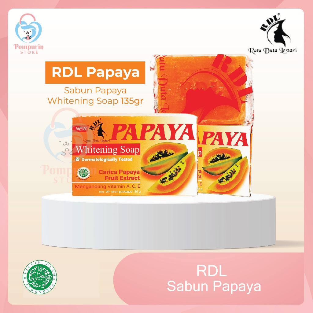 Jual RDL Papaya Sabun Papaya Whitening Soap 135gr (Sabun Pepaya) Halal ...