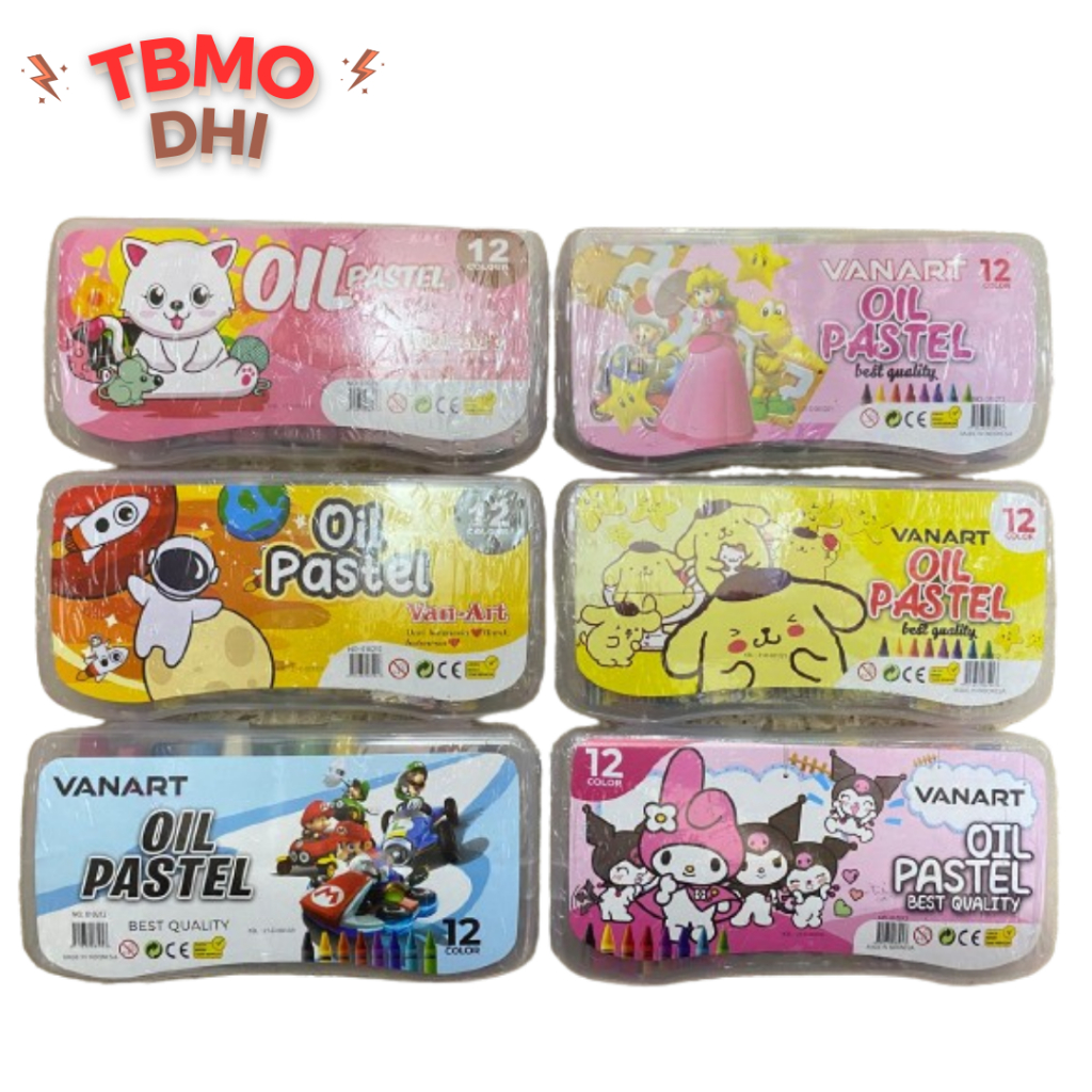 Jual Crayon / krayon Oil Pastel 12 Warna Merk VAN-ART / Crayon BESAR ...