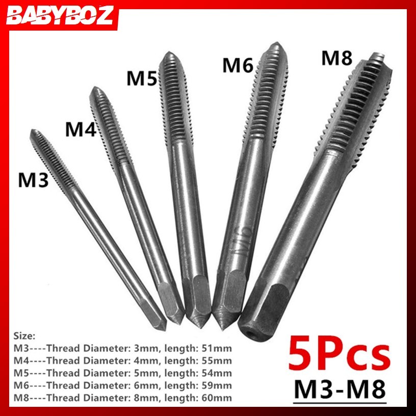 Jual BABYBOZ - Rocaris Hand Tap Thread Metric M3-M8 Pembuat Drat Ulir 5 PCS MATA | Shopee Indonesia