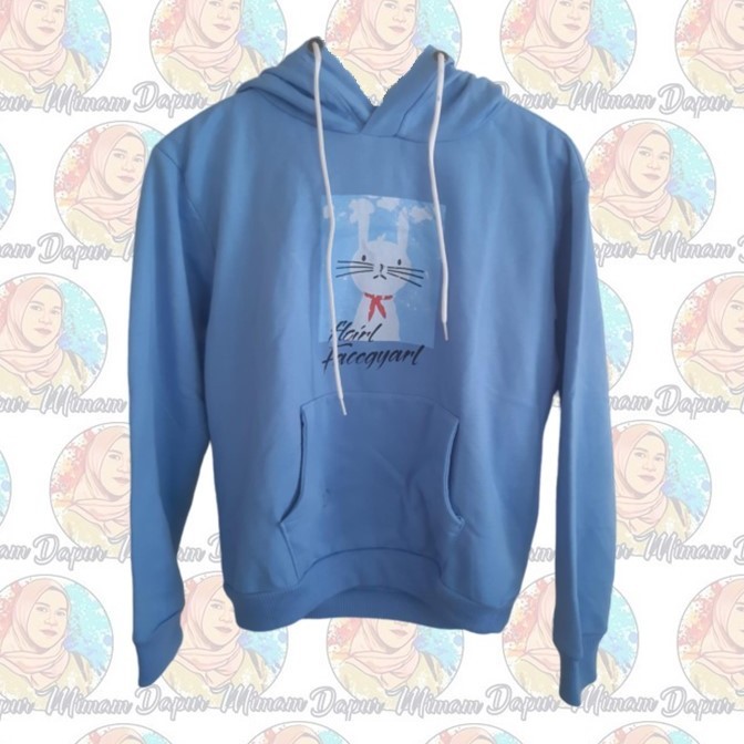 Jual PRE-LOVED SWEETER HOODIE BIRU MOTIF KELINCI PUTIH | Shopee Indonesia