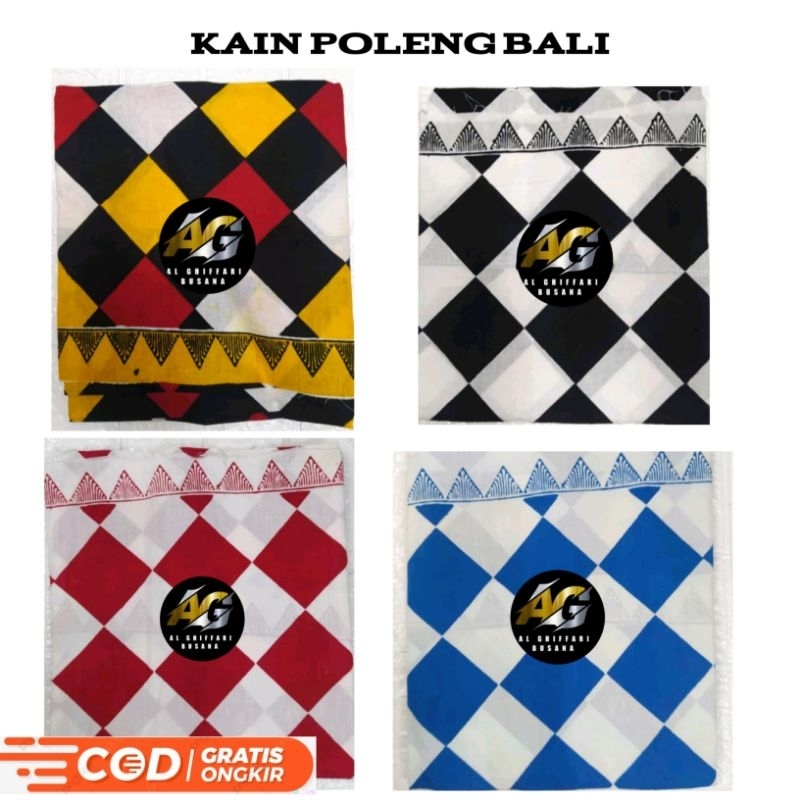 Jual KAIN POLENG BALI/KAIN MOTIF CATUR/KAIN KOTAK KOTAK 2 WARNA & 4 ...