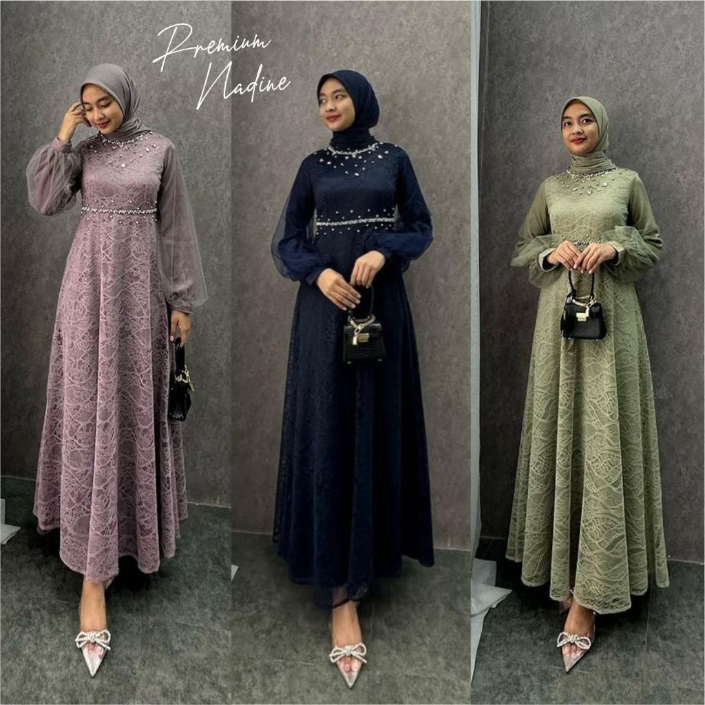 Jual NADINE DRESS EXCLUSIVE SPECIAL GAMIS SALWA TERBARU PREMIUM GAMIS ...