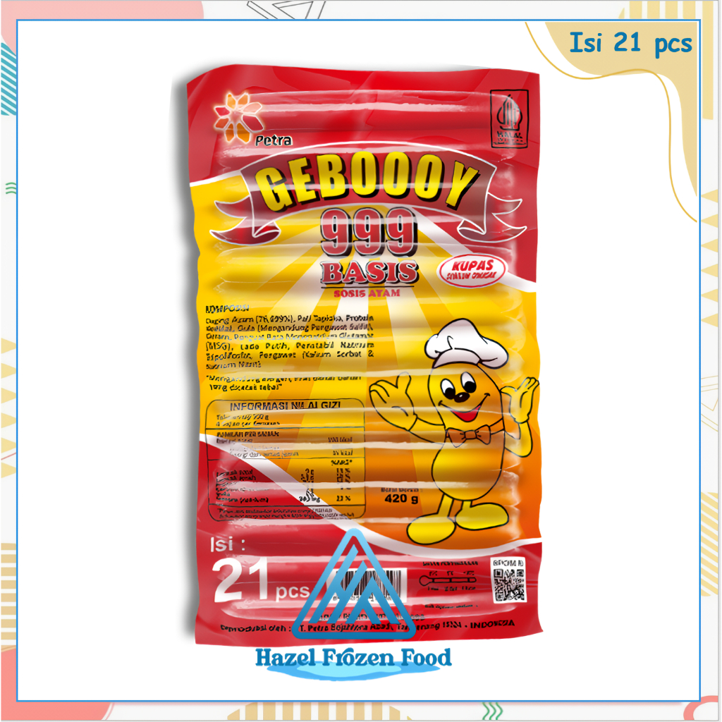 Jual Geboooy Basis 999 Baso Sosis 420 g Putih Frozen Food Karawang ...