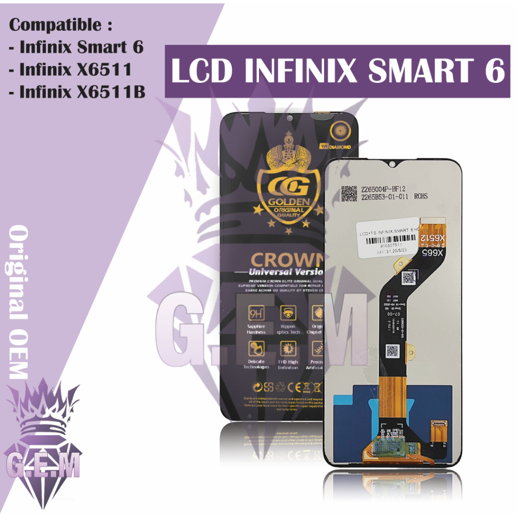Jual LCD TOUCHSCREEN INFINIX SMART 6 / X6511 / X6511B ORIGINAL | Shopee ...