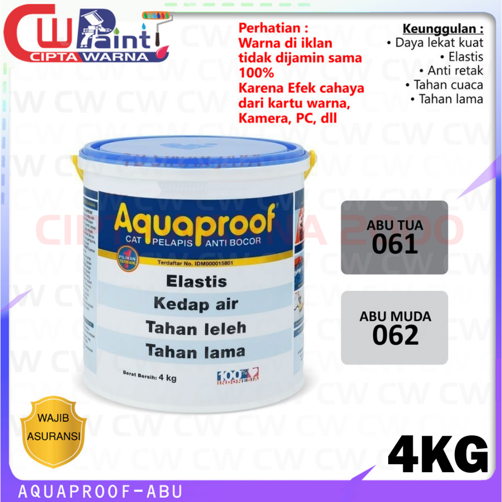 Jual Aquaproof Cat Exterior Pelapis Dinding Atap Seng Anti Bocor Abu ...