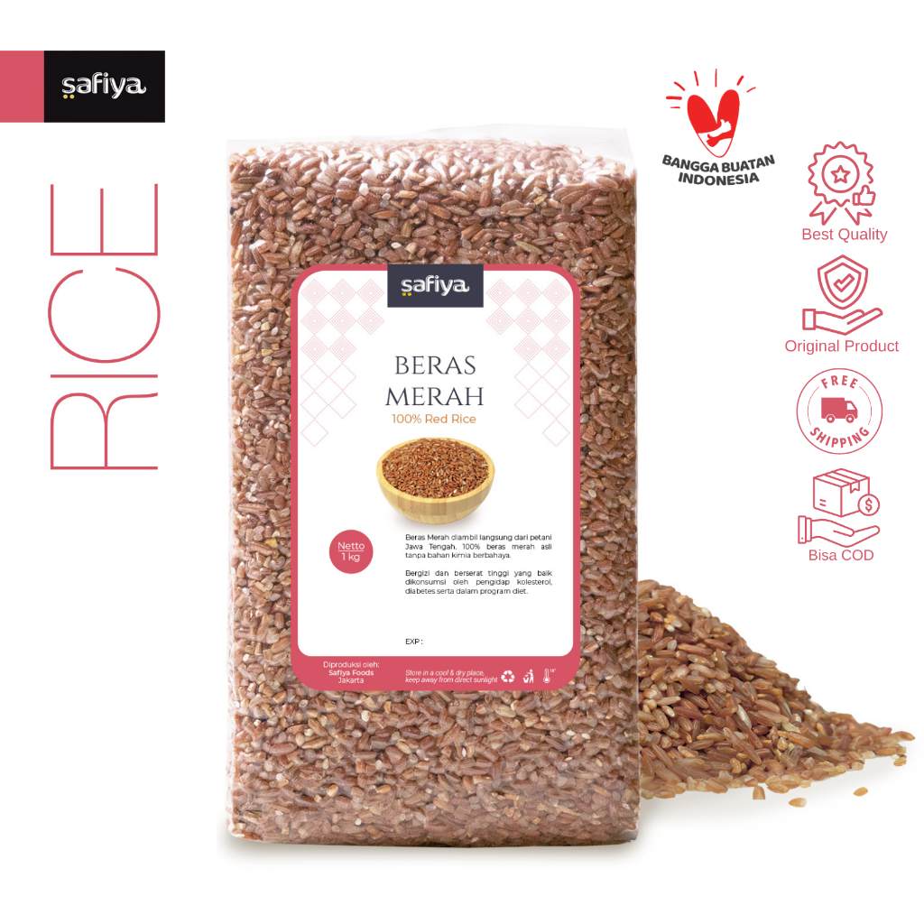 Jual Safiya Beras Merah Organik 1 Kg Beras Pecah Kulit Premium | Shopee ...
