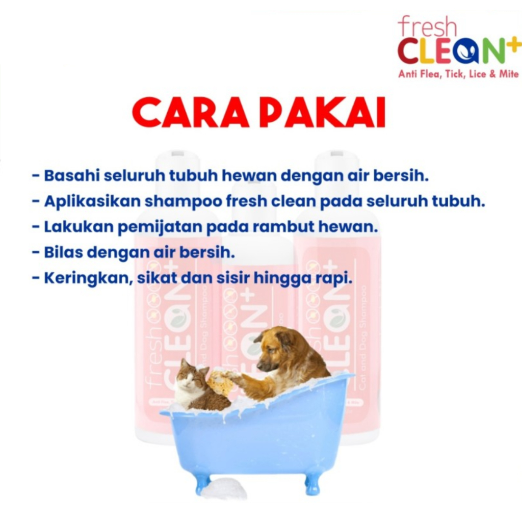 Jual Fresh Clean Shampo Kutu Kucing Anjing Anti Flea Tick Lice & Mite ...