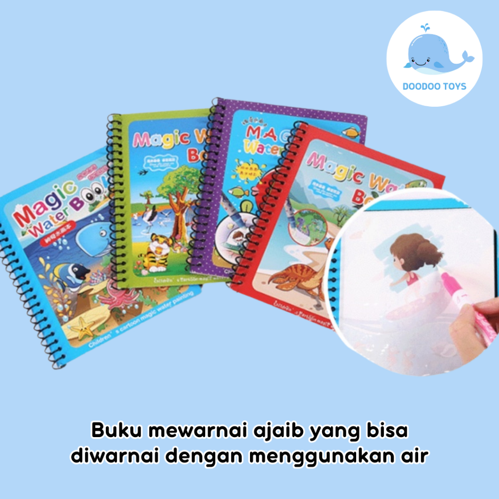 Jual Magic Water Book - Buku Mewarnai Menggambar Anak Mainan Edukasi ...