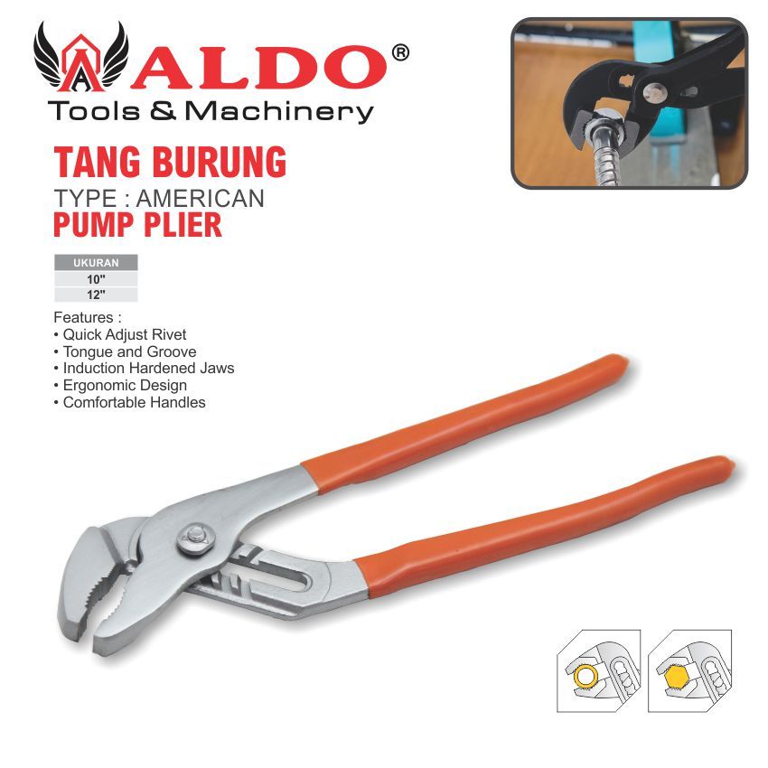 Jual TANG BURUNG MODEL AMERICAN / JOIN PLIER / KUNCI PENJEPIT PIPA ALDO ...