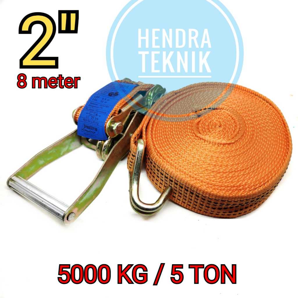 Jual TALI KREK CARGO LASHING 5cm x 8meter RACHET TIE DOWN 2" x 8M 5 TON ...