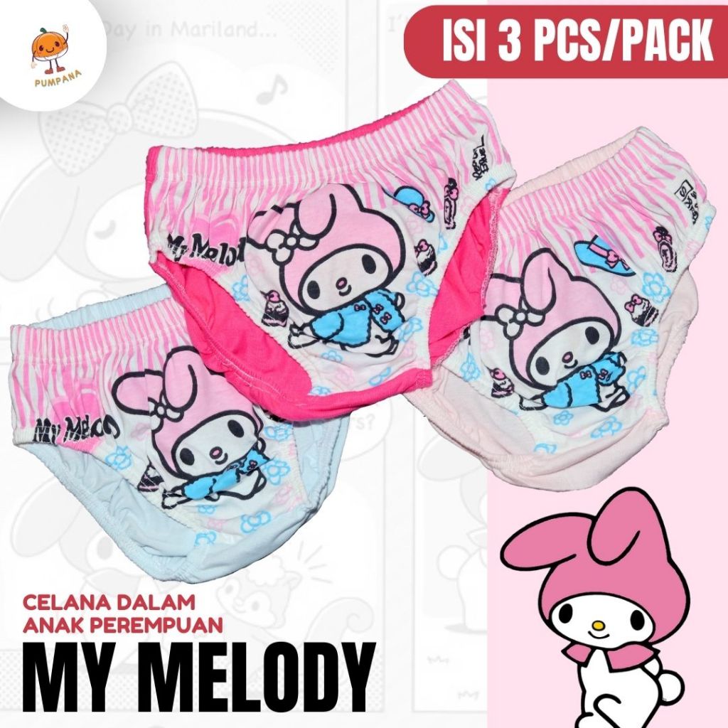 Jual Celana Dalam Anak Perempuan Usia 3 - 8 tahun Gambar Karakter My ...