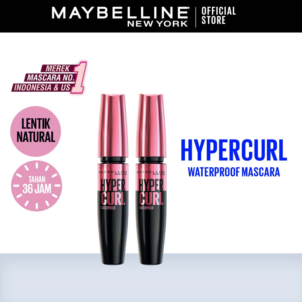 Jual (PAKET HEMAT ISI 2) Maybelline Volum Express Hypercurl Waterproof ...