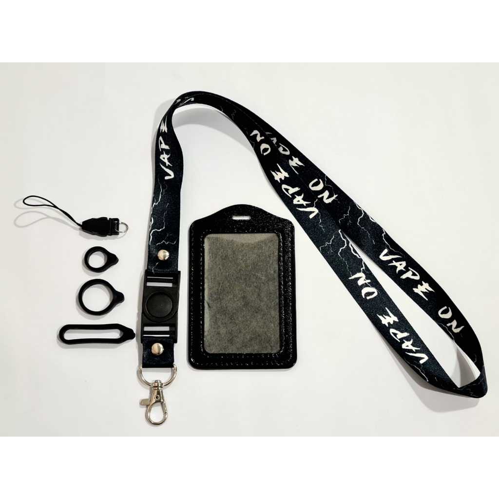 Jual Lanyard Premium ON HITAM FREE Case Gantungan Karet Oring Cantolan ...