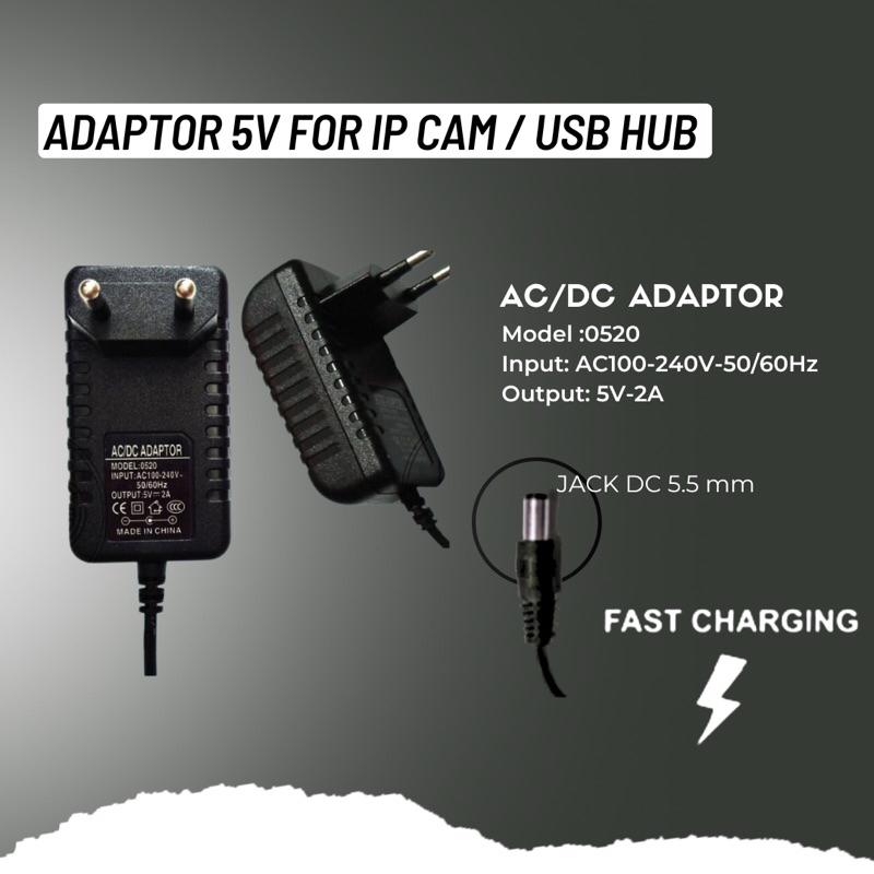 Jual [ 100 % REAL ] ADAPTOR IP CAMERA / IP CAM / USB HUB / IP ROUTER 5V ...