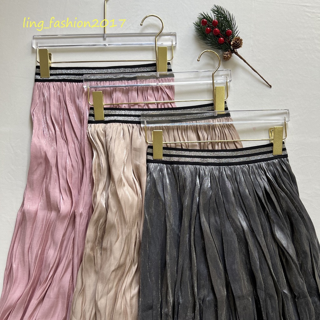 Jual Shimmer skirt payung panjang/Rok Shimmer Gradasi/Rok plisket ...
