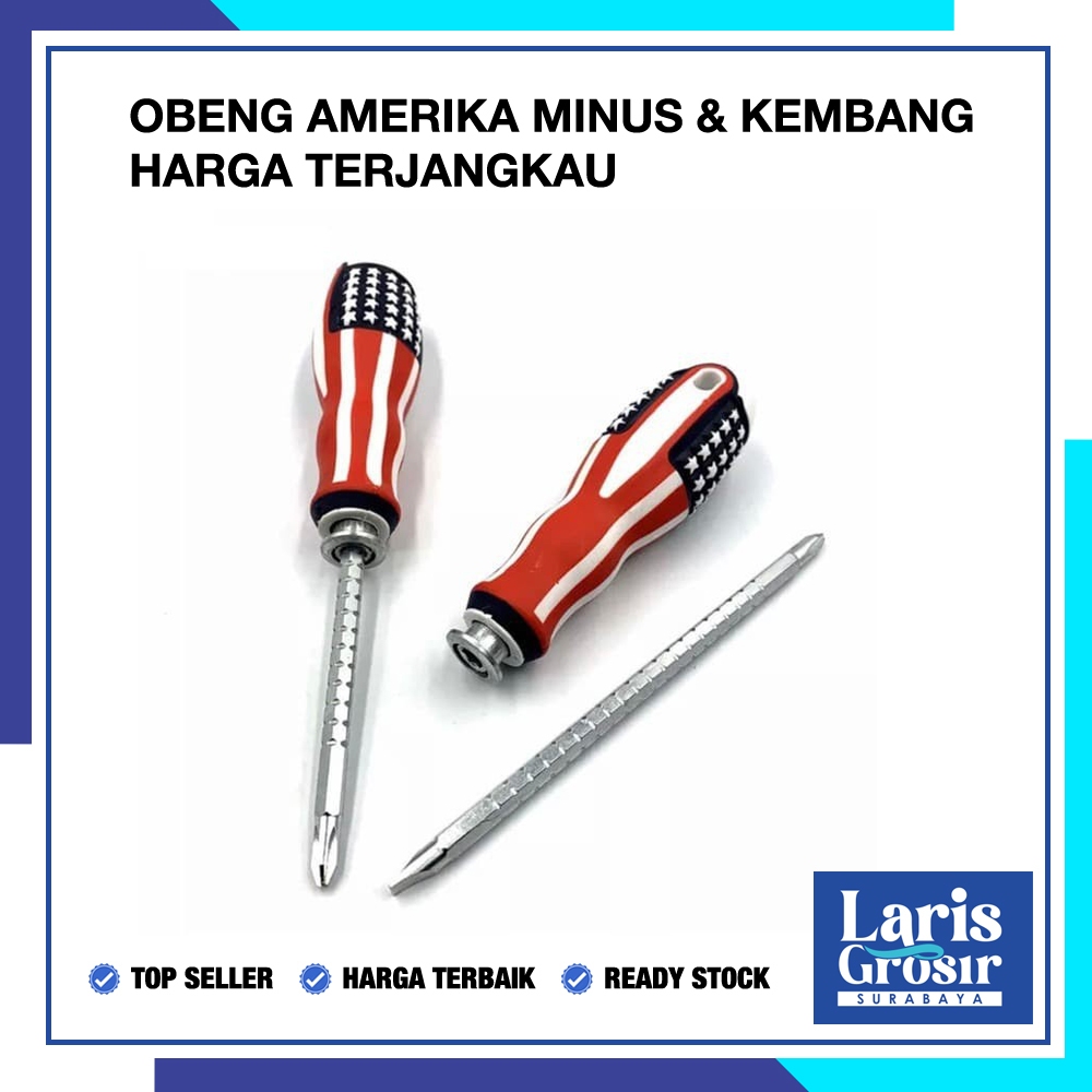 Jual Obeng Kembang Min Plus Minus Besi Solid 2in1 Amerika USA High ...