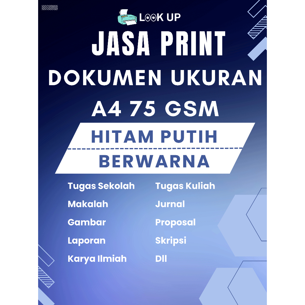 Jual Jasa Print / Cetak Dokumen A4 75 gsm Print Tugas Makalah Skripsi ...
