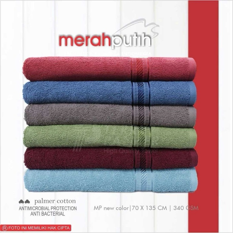 Jual Handuk Merah Putih Besar 135x70 Dan 120x60 Handuk Mandi 100% ...
