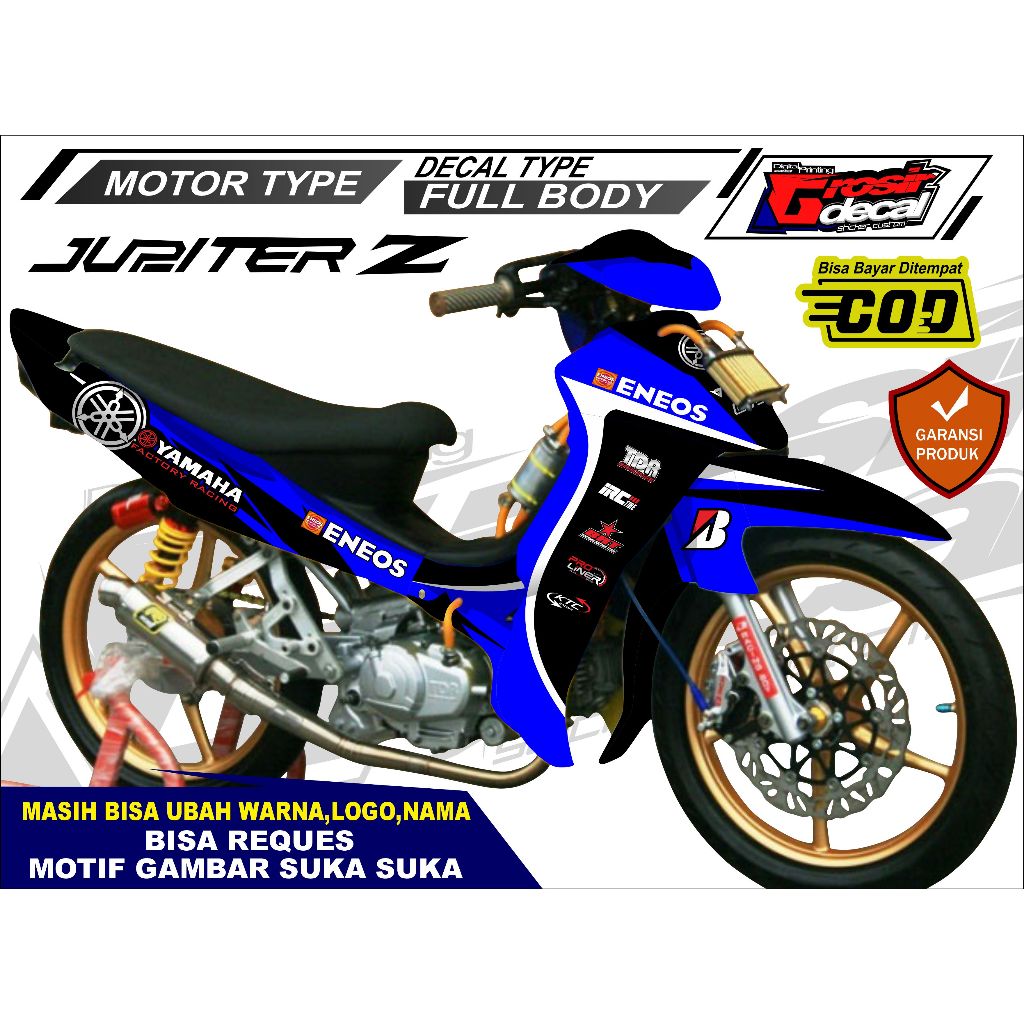 Jual Decal Stiker Jupiter Z Biru Full Body Bebas Reques Dekal Stiker ...