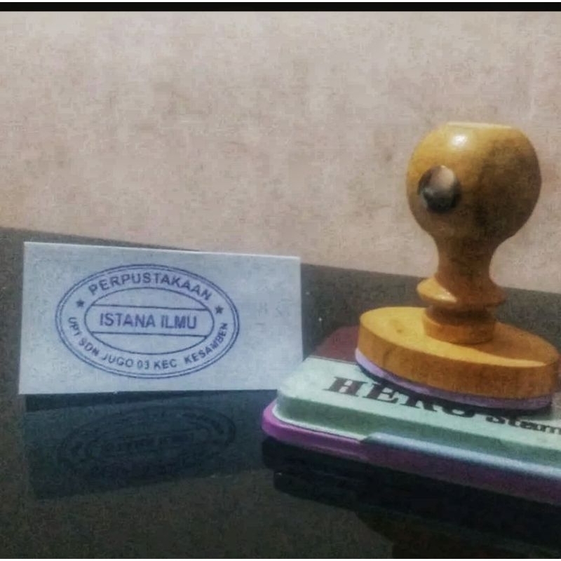 Jual LANGSUNG JADI : Stempel kayu oval, design bebas | Shopee Indonesia