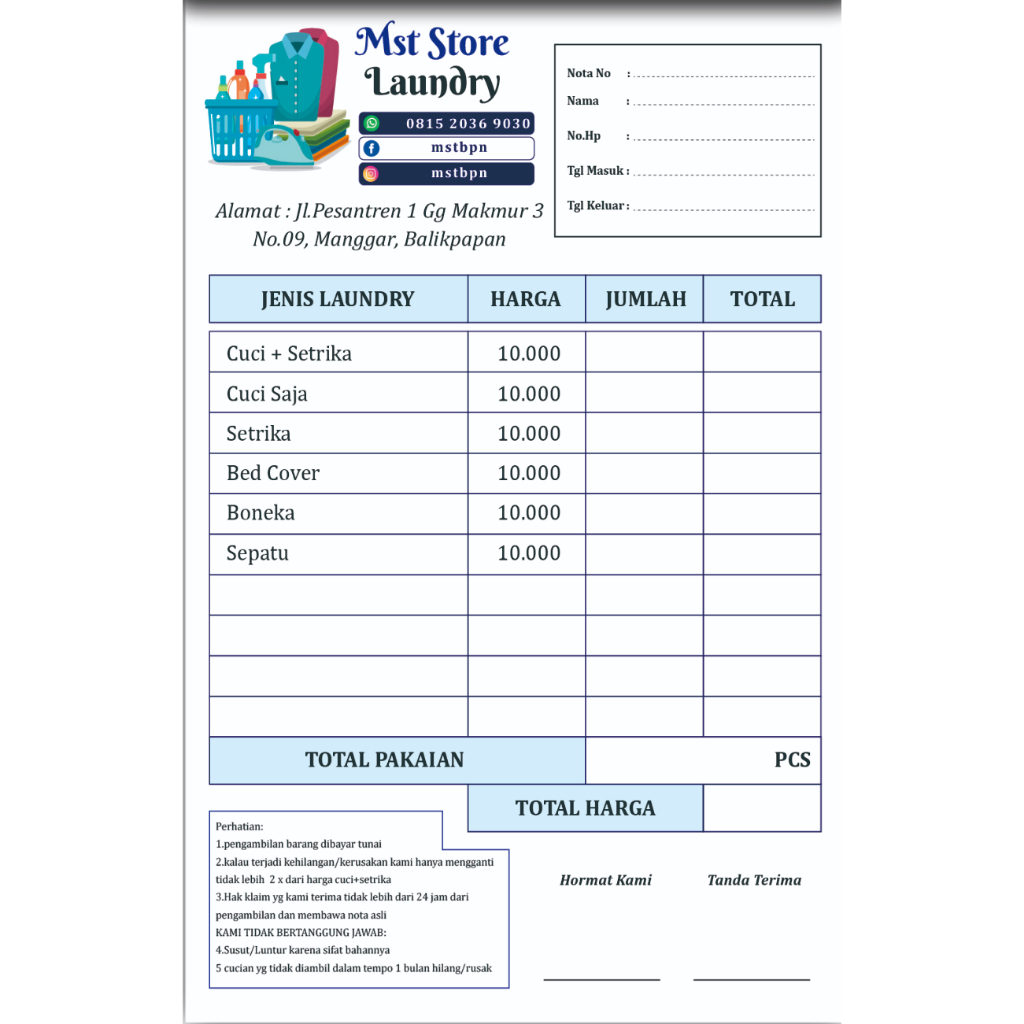 Jual PESAN NOTA CUSTOM SATUAN, BISA NAMA, LOGO, ALAMAT, DLL TANPA ...