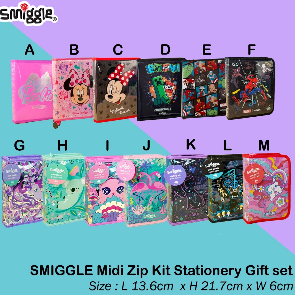 Jual Serba Istimewa SMIGGLE Midi Zip Kit Stationery Gift set | Shopee ...