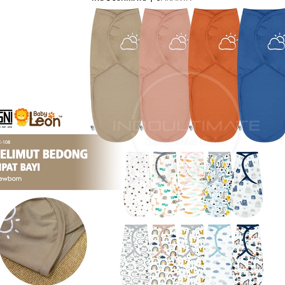 Jual QpM Bedong Instan Bayi Baru Lahir BABY LEON Bedong Lipat Single ...