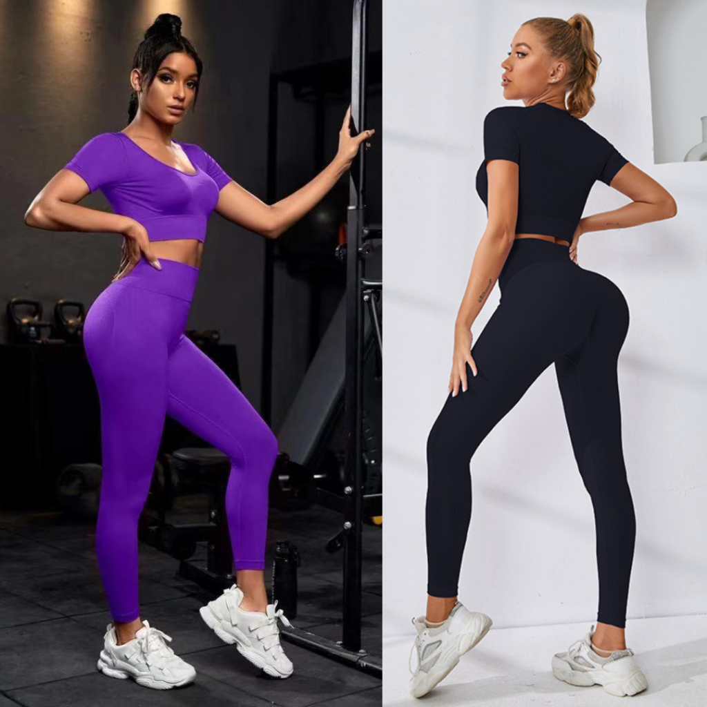 Jual Oppa Style Shop 4524 One Set 2pcs Crop Top + Legging Panjang Booty ...