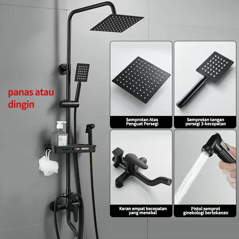 Jual SUS304 Shower Set Kamar Mandi Rain Shower + Keran Cabang - Paket ...
