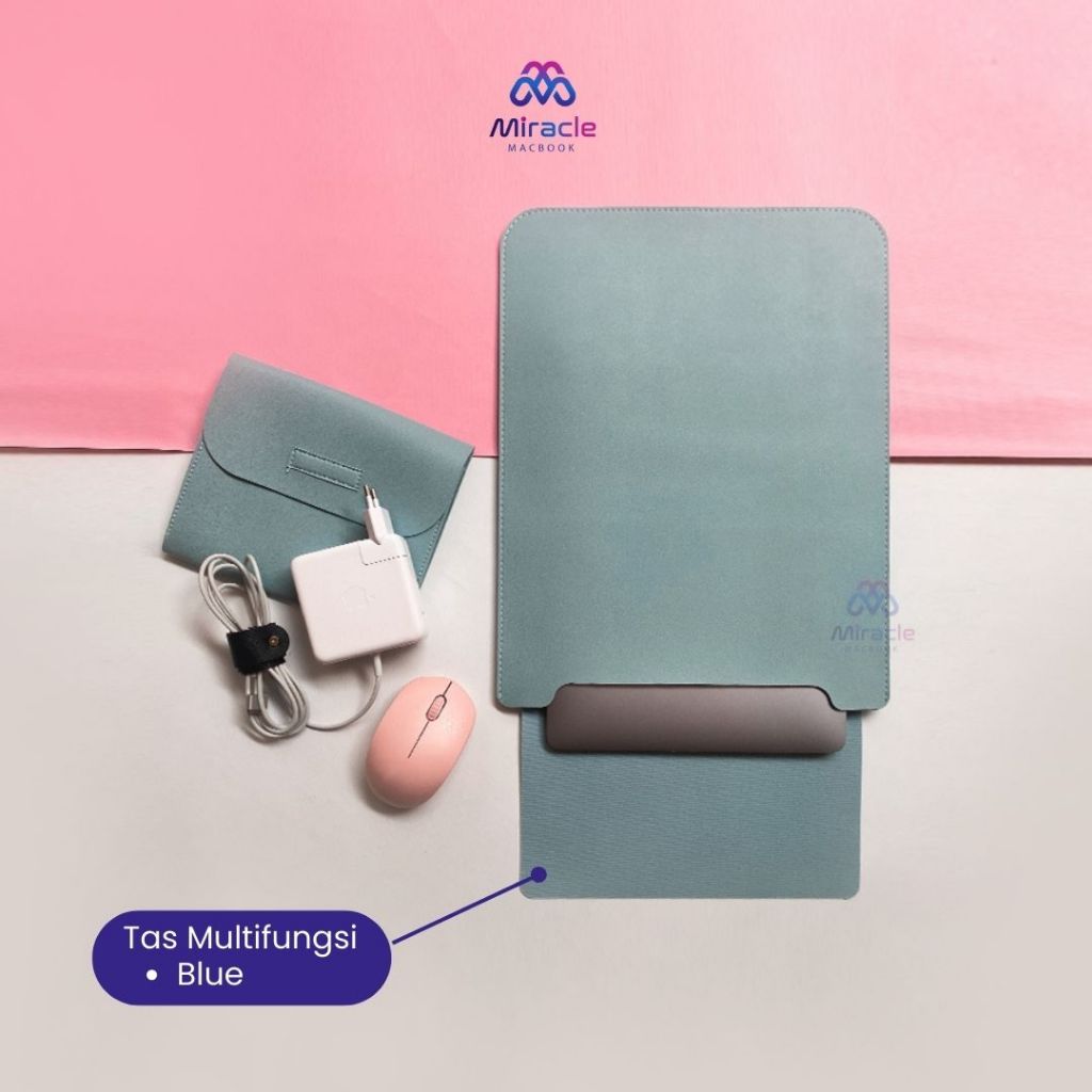 Jual (FREE TAS MOUSE)Tas Sarung Laptop Multifungsi Sky Blue Colour ...
