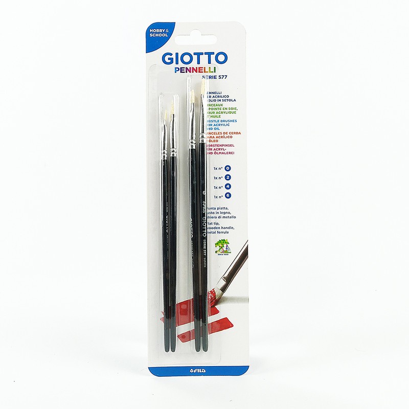 Jual Giotto Kuas Lukis Pipih / Flat Brushes Art 577 Set 4 Pcs - Bulu ...