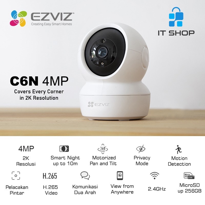 Jual EZVIZ C6N Smart Wi-Fi Pan & Tilt Camera - 4MP | Shopee Indonesia