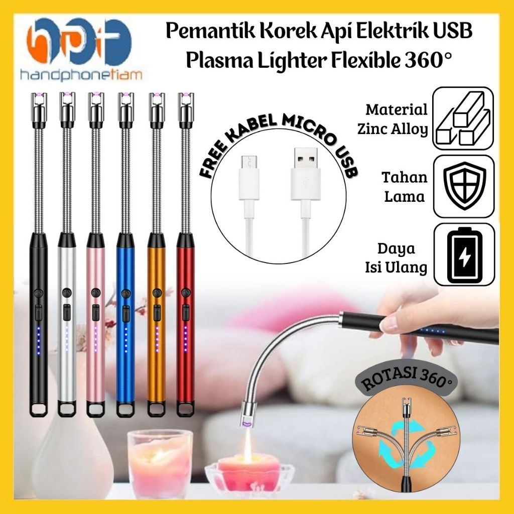 Jual HANDPHONETIAM Pemantik Korek Api Elektrik USB Portable Plasma ...