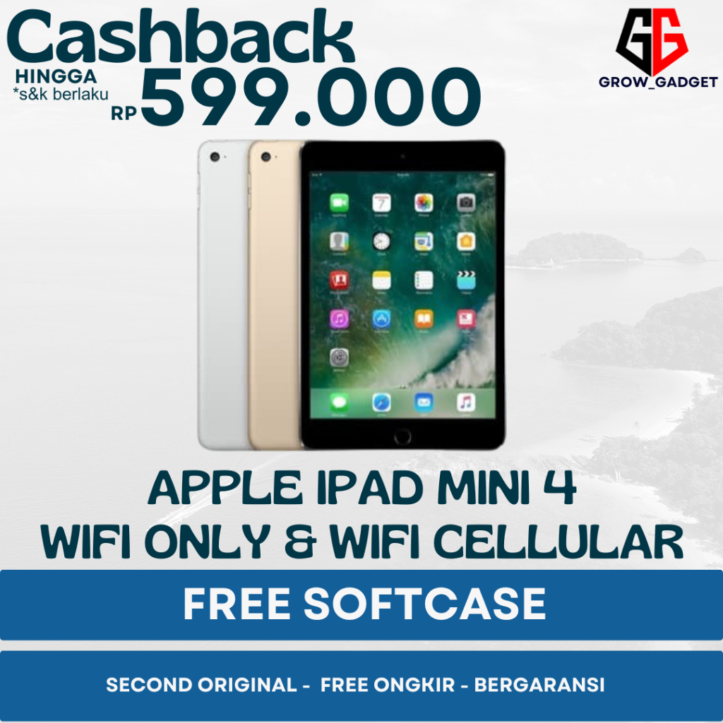 Jual iPad Mini 4 64GB 128GB Wifi & Cellular Original Resmi | Shopee Indonesia