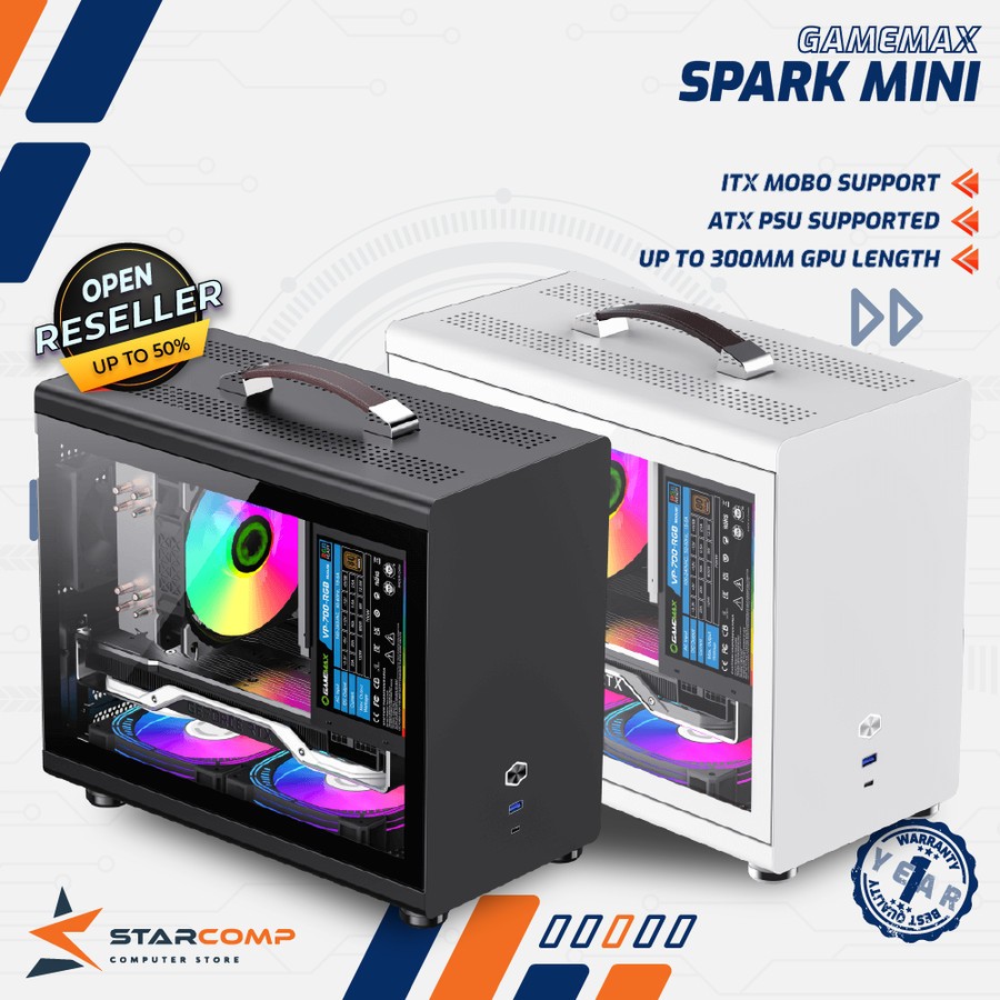 Jual GAMEMAX Spark Mini Black / White Casing Mini ITX PC MATX | Shopee Indonesia