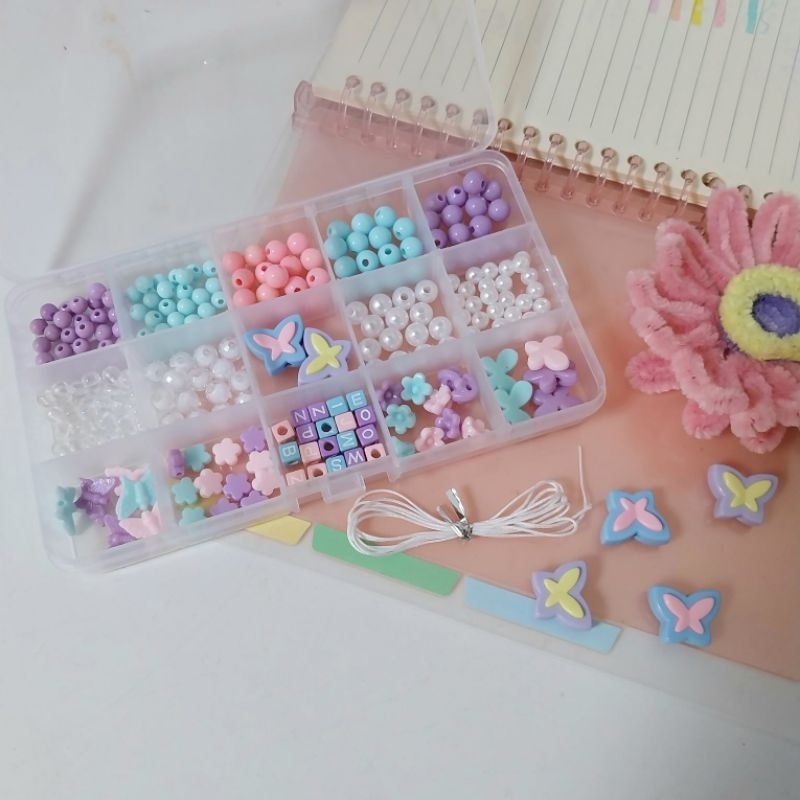 Jual Ukuran Besar Paket DIY Box Manik Manik set Meronce Strap Hp Kalung ...