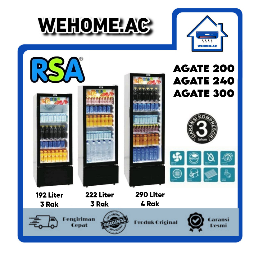 Jual Showcase Cooler RSA AGATE200 / AGATE240 / AGATE300 Kulkas Lemari ...
