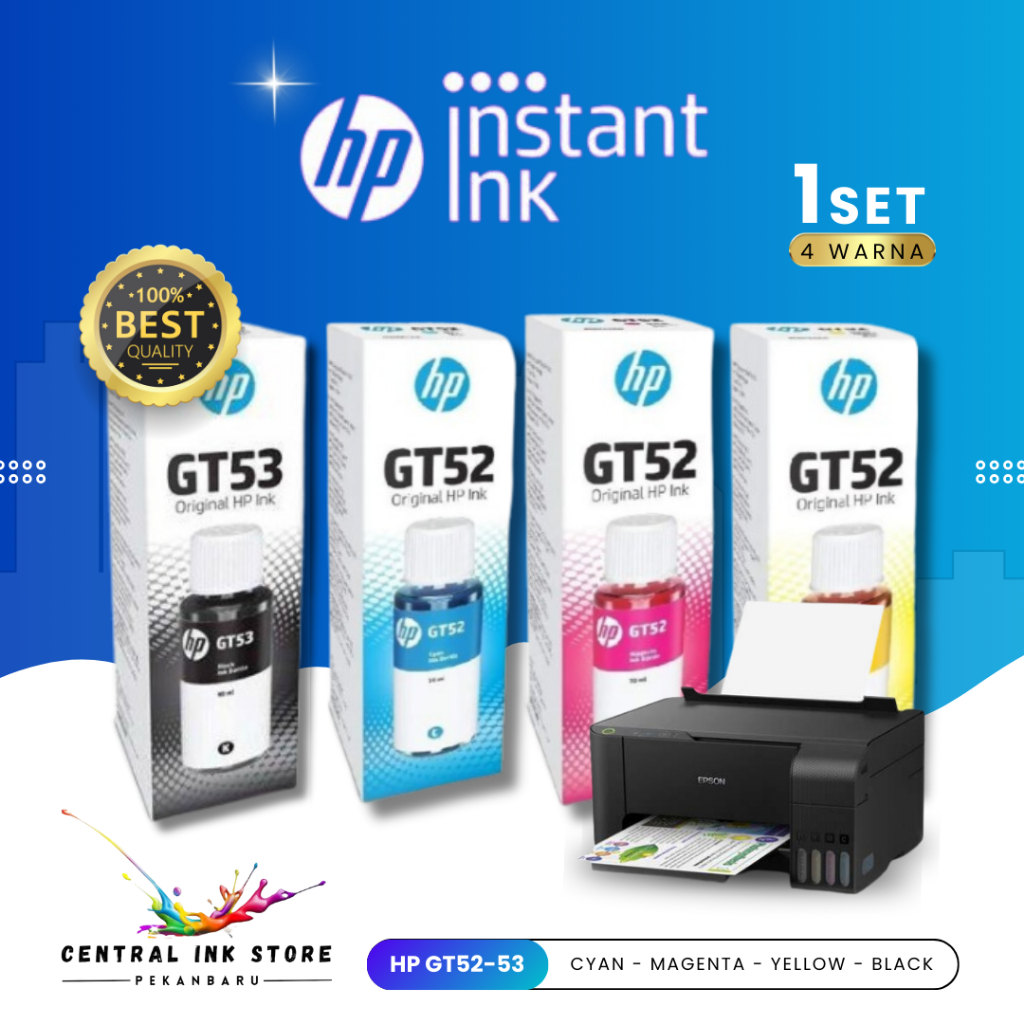 Jual TINTA HP GT53 & GT52 BLACK/COLOR ORIGINALSupport Printer Tipe : HP ...