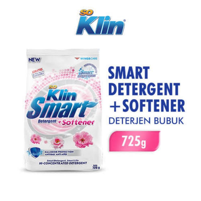 Jual So Klin Smart Detergent Powder 725g | Shopee Indonesia