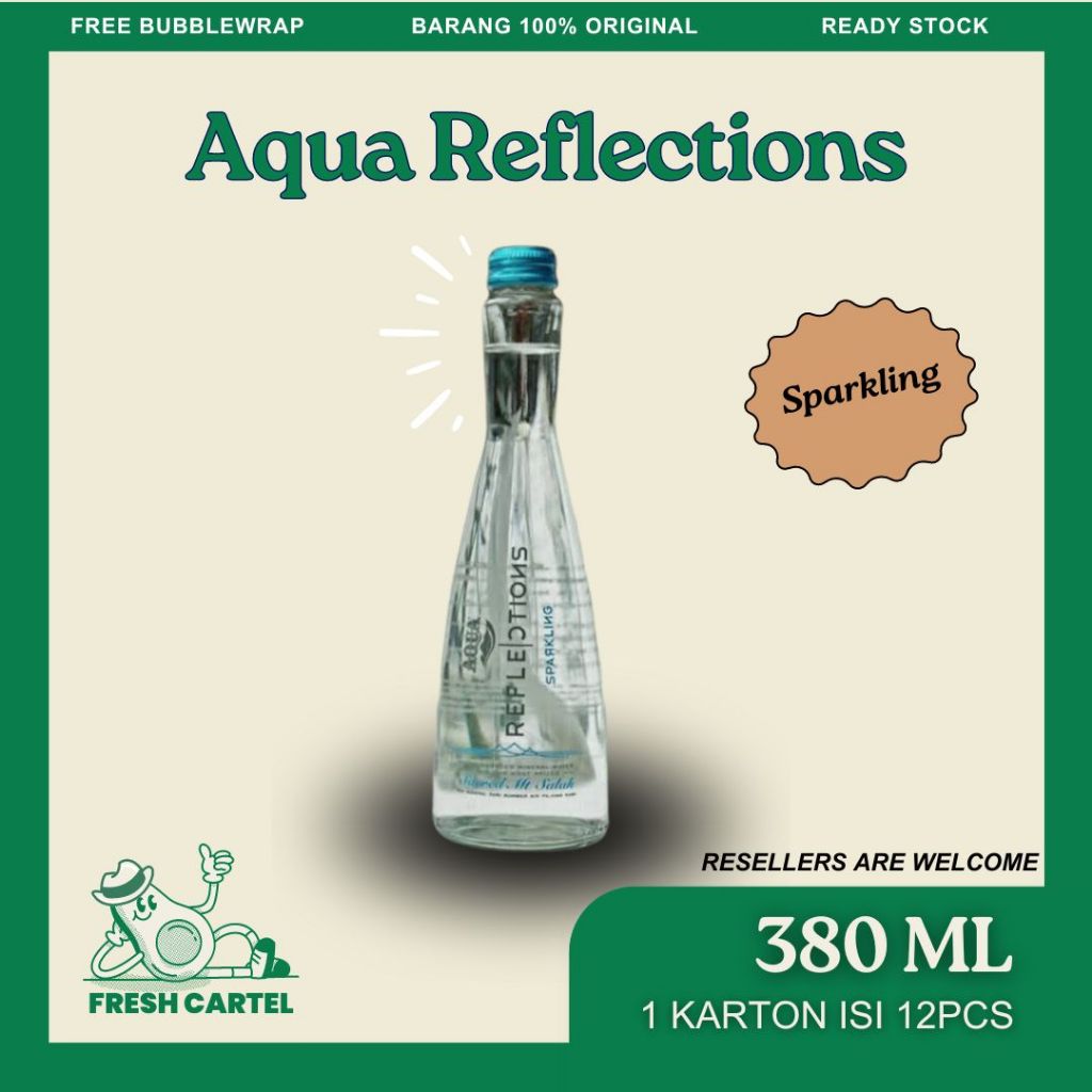 Jual Aqua Reflections Sparkling 380 ML ( 12 pcs ) | Shopee Indonesia