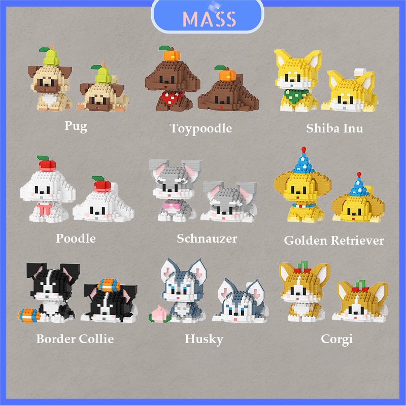 Jual [MASS Toys] 3D Model Anak Anjing DIY Dog Building Bricks Block ...