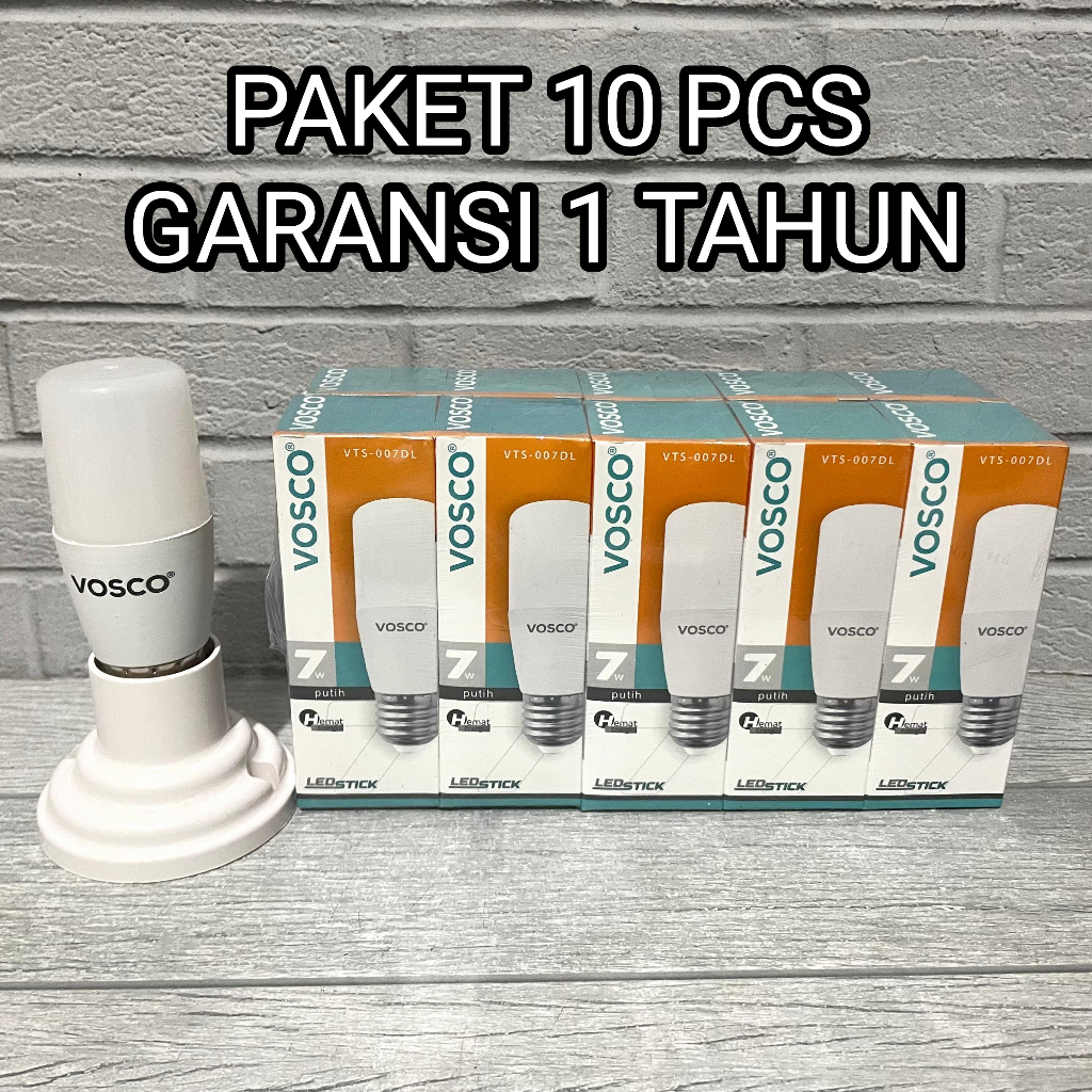 Jual PAKET 10 PCS VOSCO LAMPU LED STICK 7W CAHAYA PUTIH SNI GARANSI 1 TAHUN TERJAMIN BAGUS ...